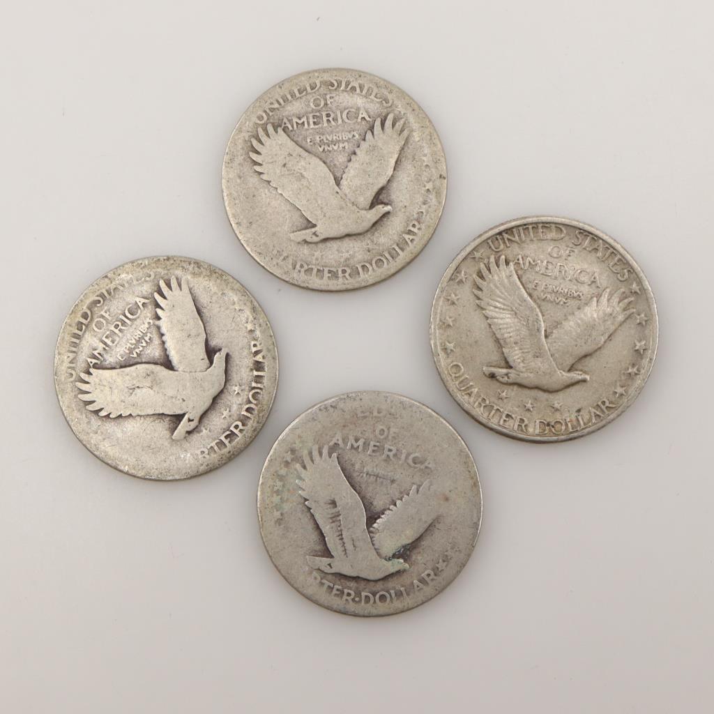 4 Standing Liberty Silver Quarters | Property Room