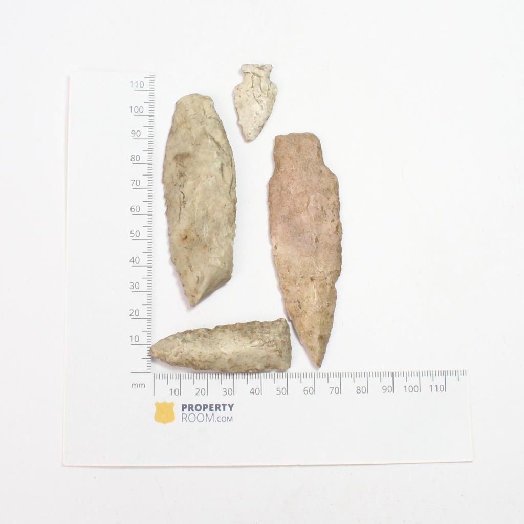 4 Stone Projectile Points | Property Room
