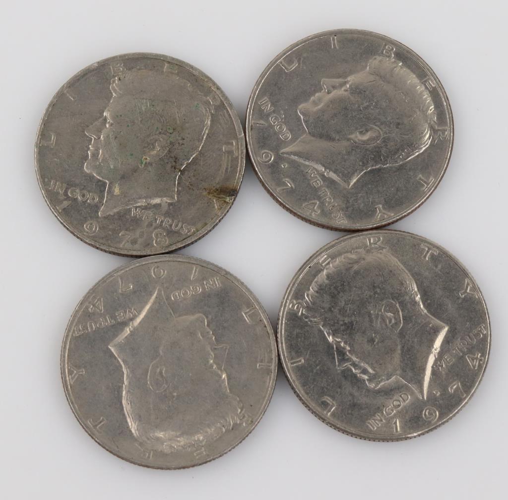 4 US Kennedy Half Dollars | Property Room