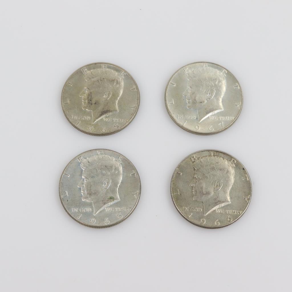 4 US Kennedy Silver Clad Half Dollars | Property Room
