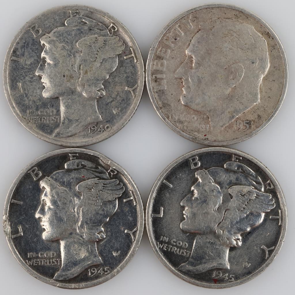 4 US Silver Dimes | Property Room