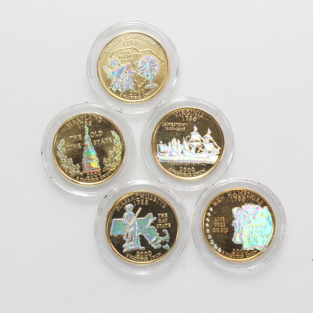 5 America's New 2000 Holographic State Quarters | Property Room