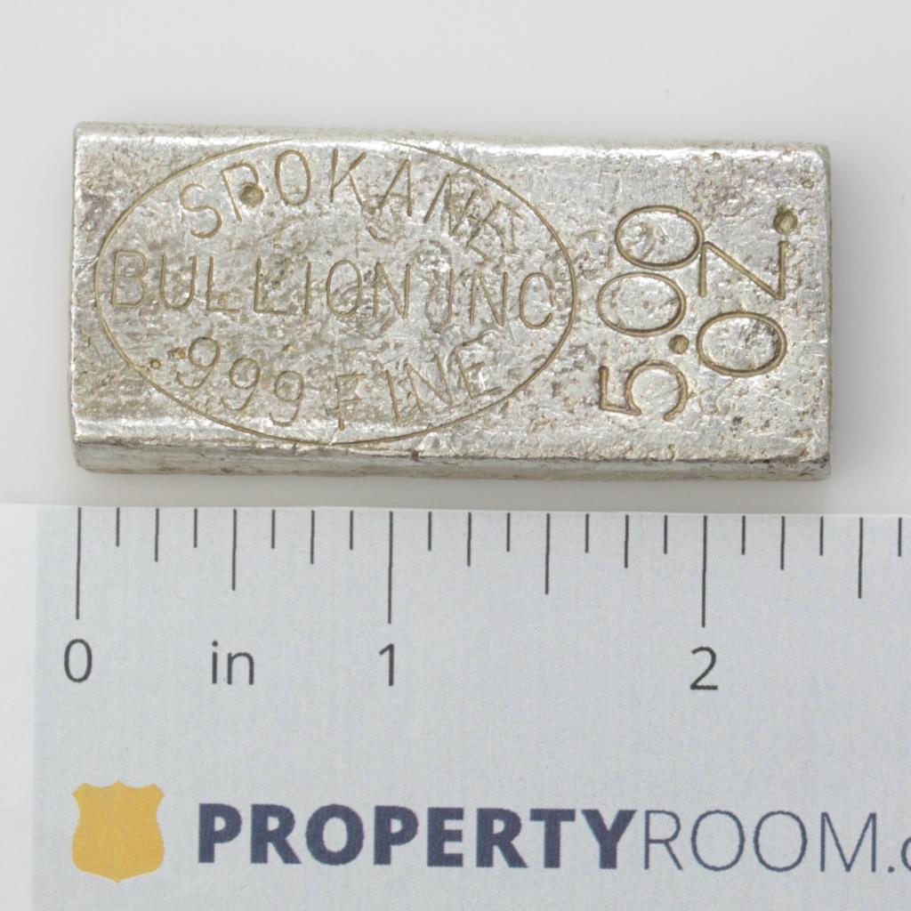 5 Troy Oz Vintage Spokane Bullion Inc .999 Silver Bar | Property Room
