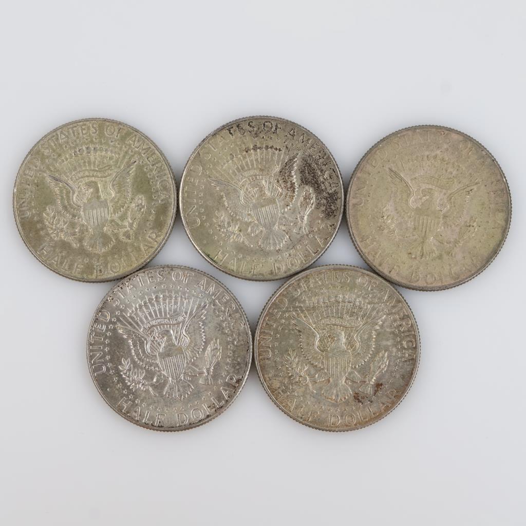 5 US Kennedy Silver-Clad Half Dollars | Property Room