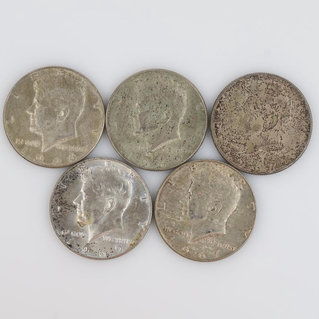 5 US Kennedy Silver-Clad Half Dollars | Property Room