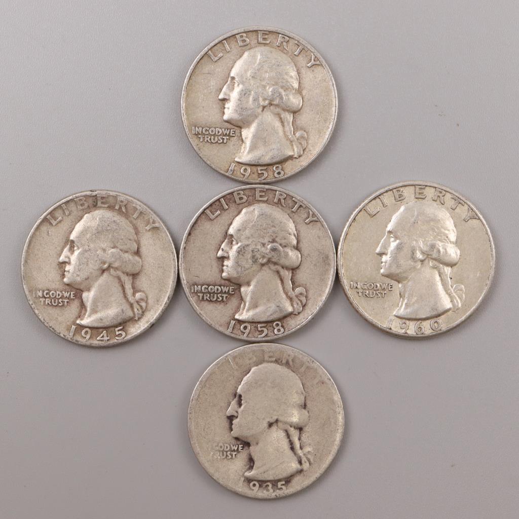 5 US Silver Quarters | Property Room