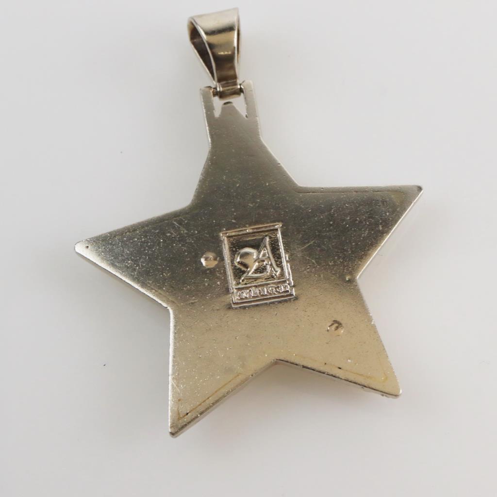 5.33cts TW Diamond 10kt Gold Two-tone Star Pendant-Evaluated By ...