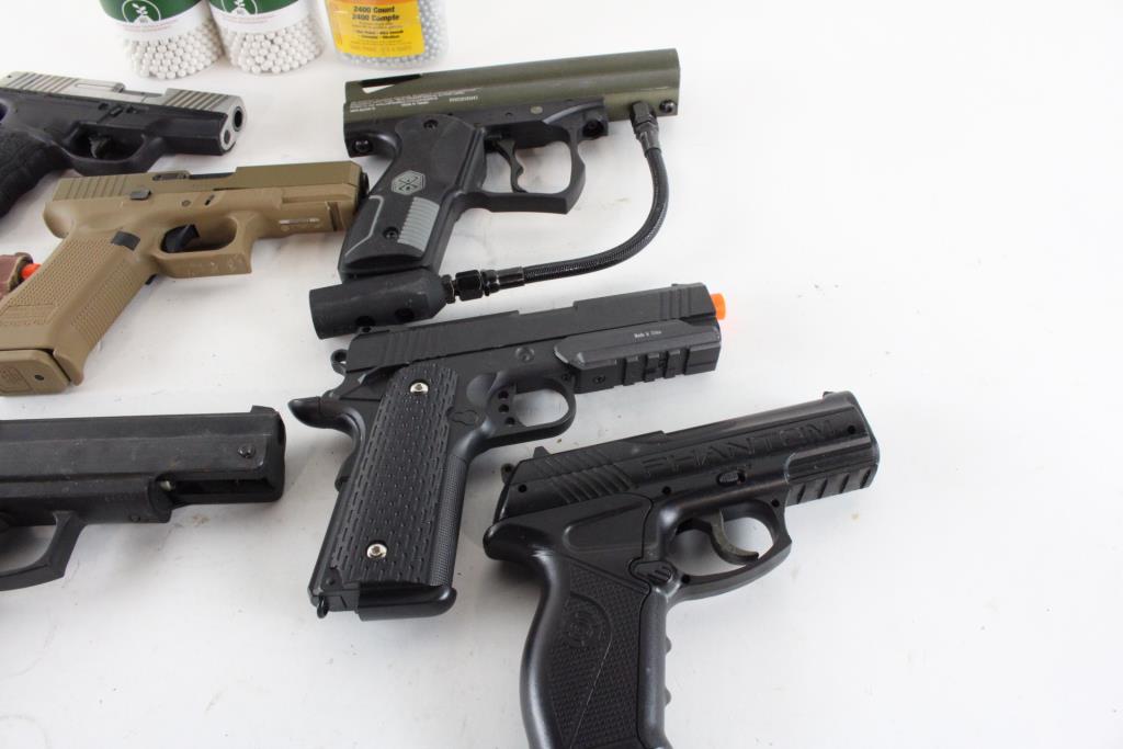 6 Bb Guns, 1 Paintball Gun, 1 Toy Gun And Bb's | Property Room