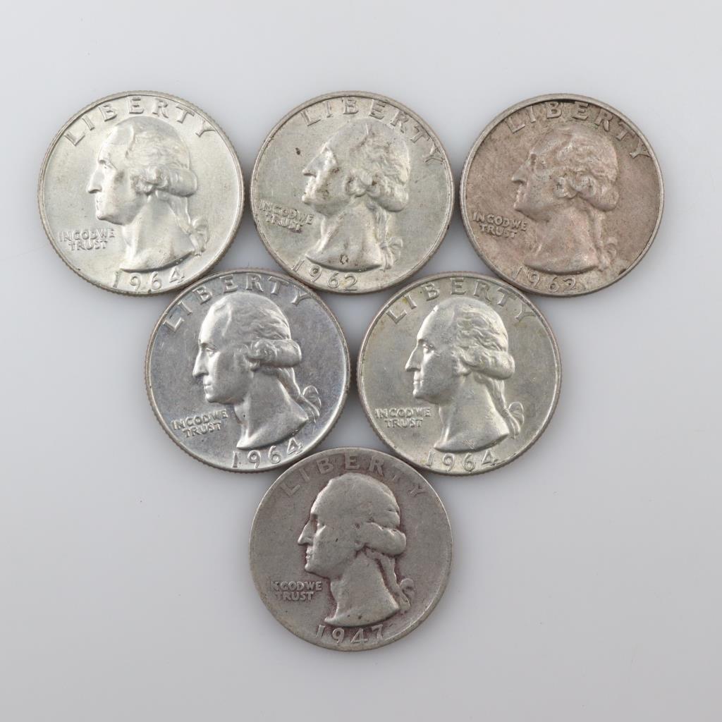 6 US Silver Quarters | Property Room