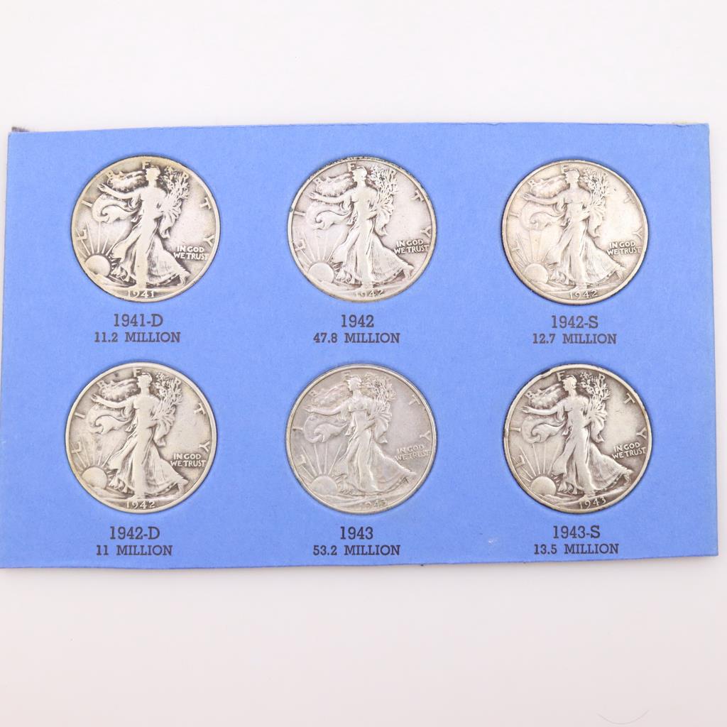 6 Walking Liberty Silver Half Dollars | Property Room