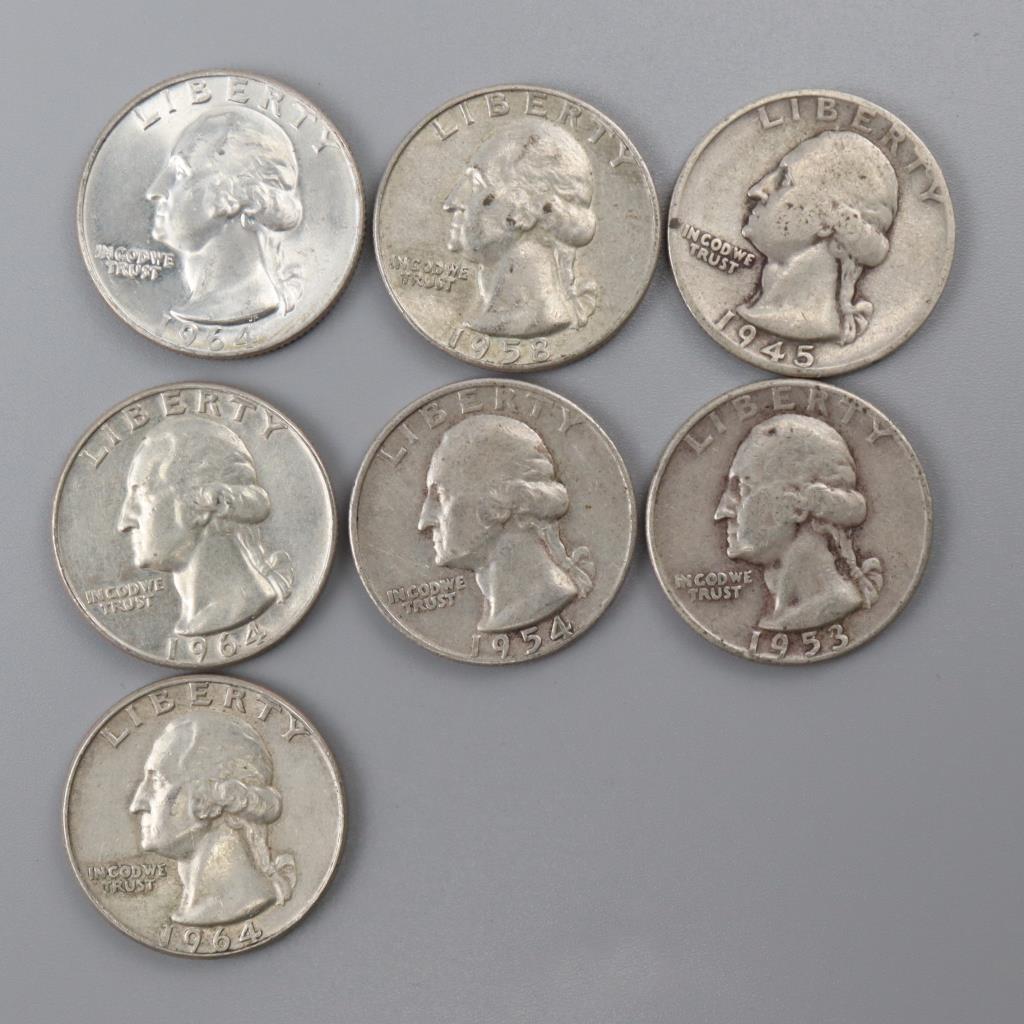7 US Silver Quarters | Property Room
