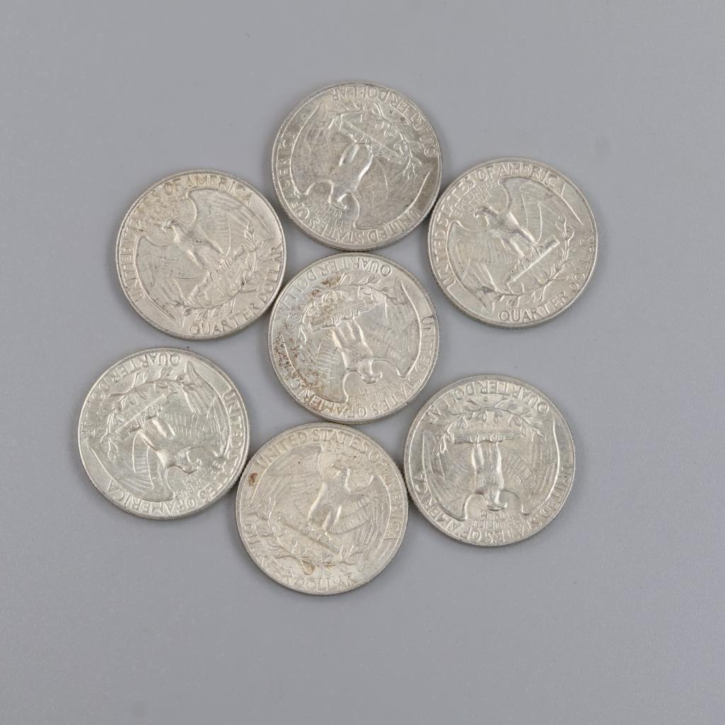 7 US Washington Silver Quarters | Property Room