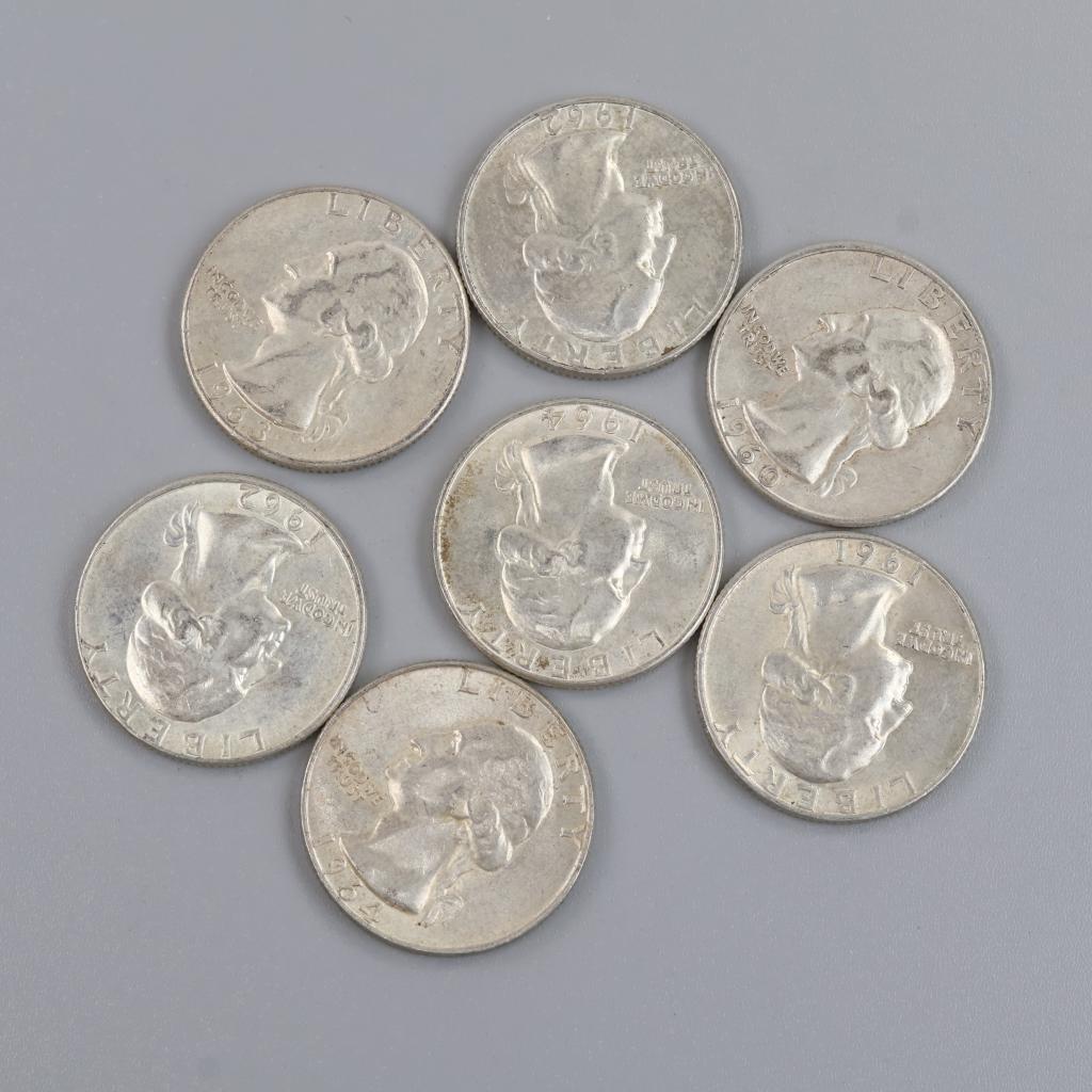 7 US Washington Silver Quarters | Property Room