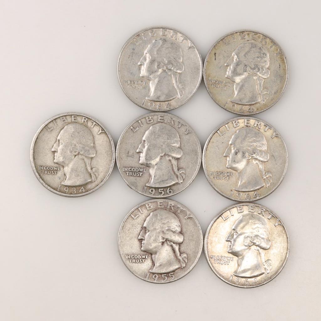 7 Washington Silver Quarters | Property Room