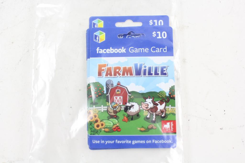 8 Farmville Facebook Game Cards, Balances Unconfirmed | Property Room