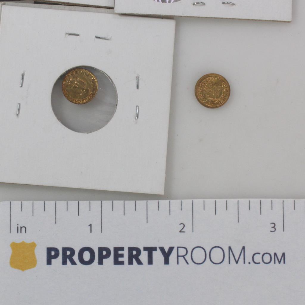 8 Novelty Gold Plated Mini Coins | Property Room