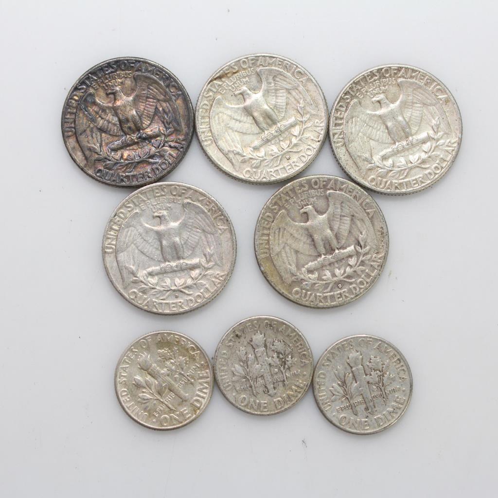 8 Silver Assorted US Coins | Property Room