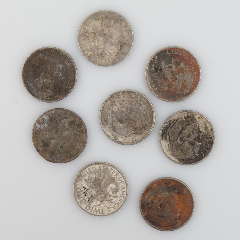 8 US Roosevelt Silver Dimes | Property Room