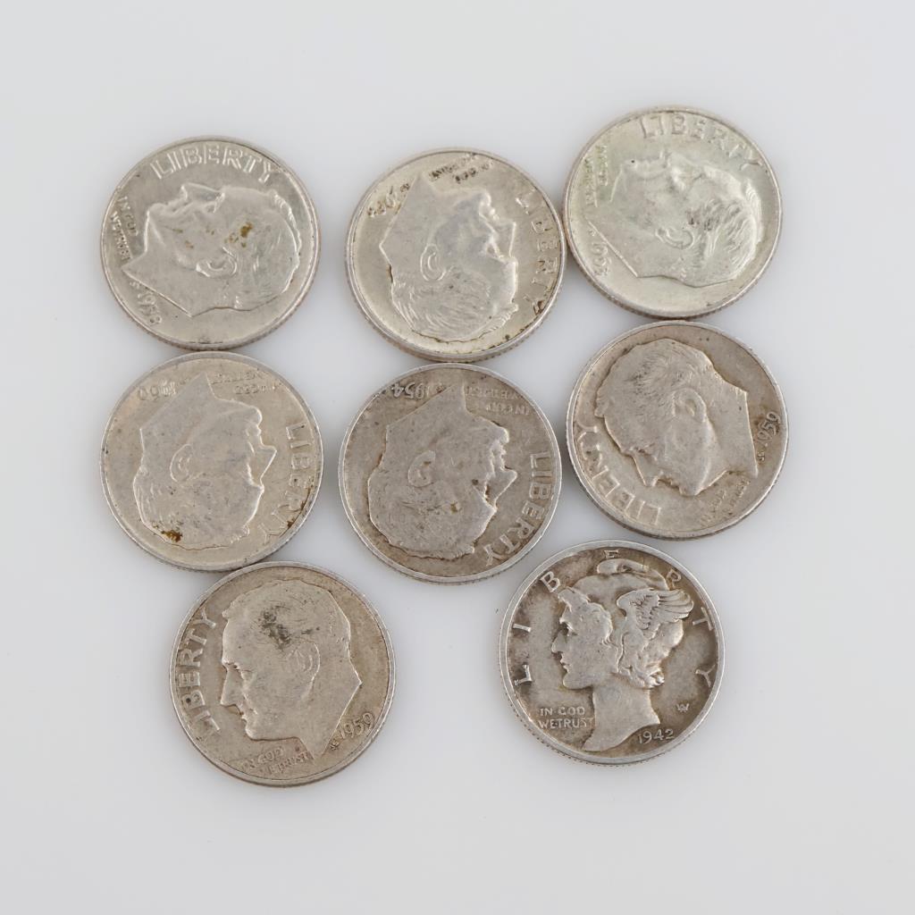 8 US Silver Dimes | Property Room