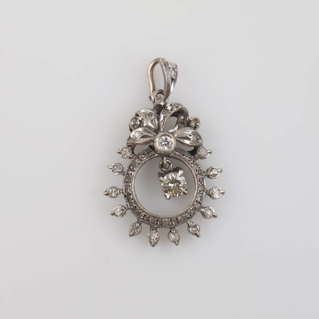 .800 Silver Diamond Pendant | Property Room