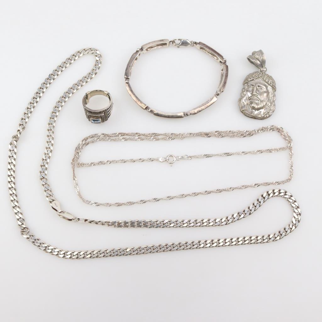 .800 Silver Jewelry, 5 Pieces | Property Room