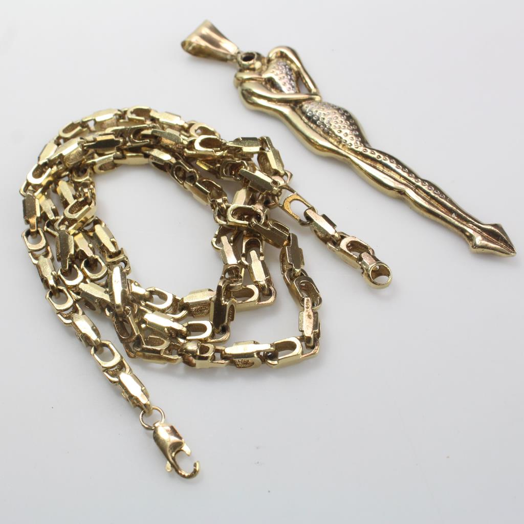 8kt Gold 89g Necklace And Pendant | Property Room