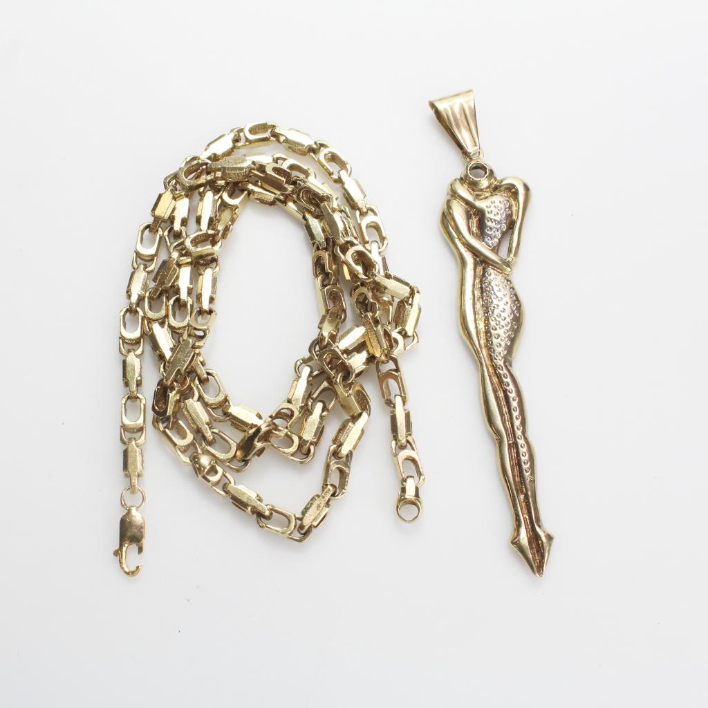 8kt Gold 89g Necklace And Pendant | Property Room