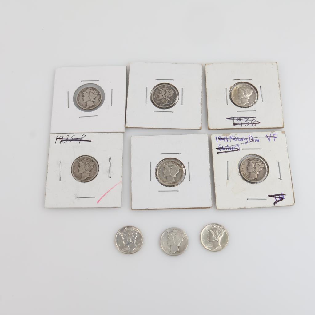 9 US Mercury Silver Dimes | Property Room