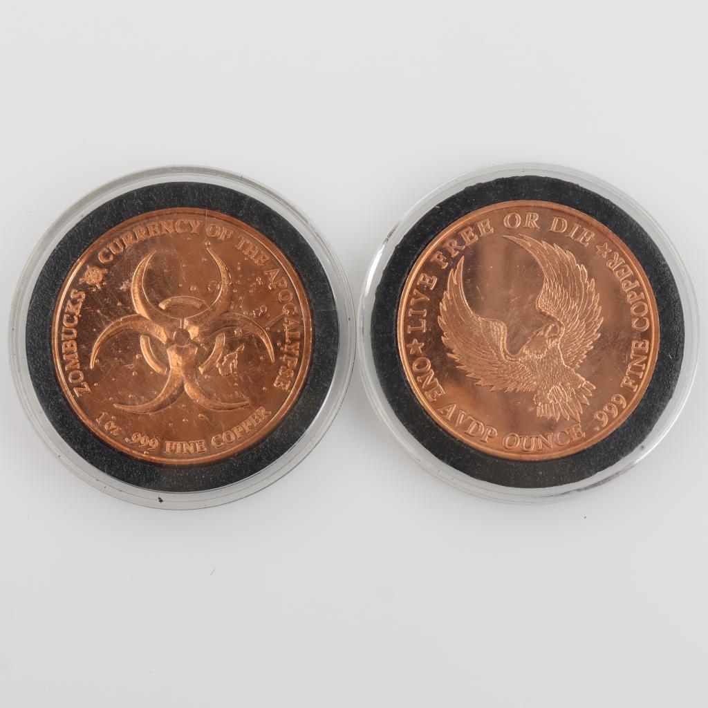 .999 Copper Rounds, 2 Pieces | Property Room