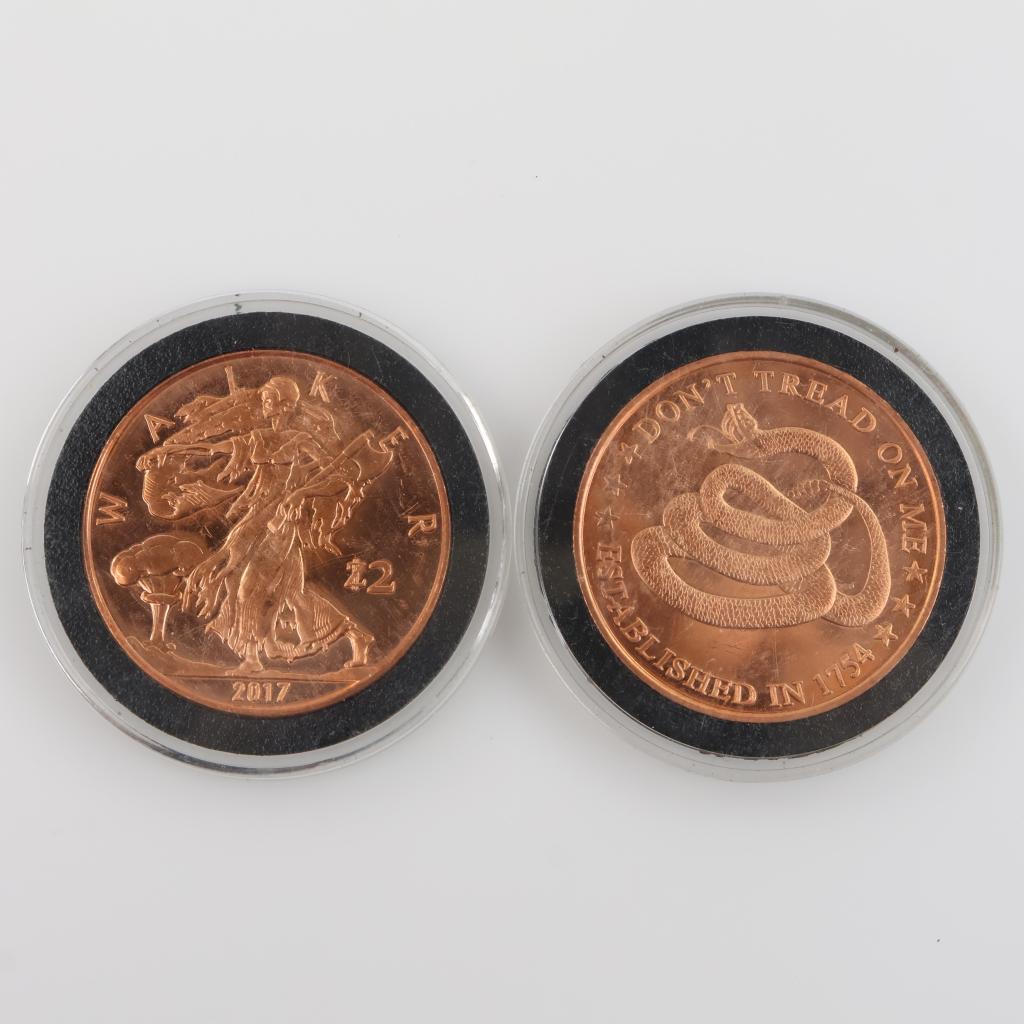 .999 Copper Rounds, 2 Pieces | Property Room