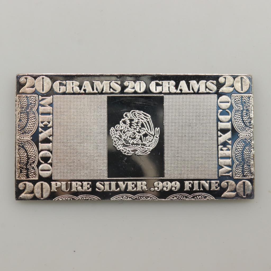.999 Fine Silver 20 Gram Bar | Property Room
