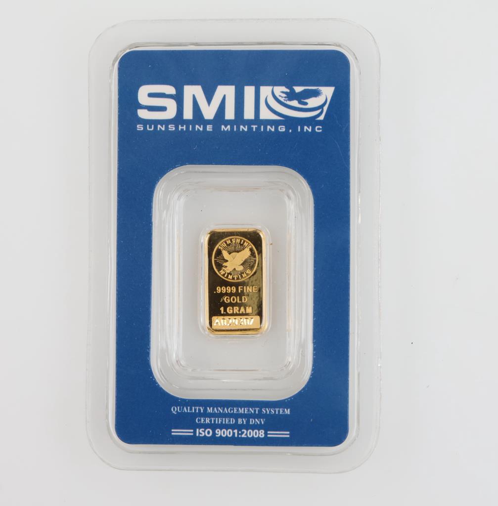 .999 Gold Sunshine Minting 1g Bar | Property Room