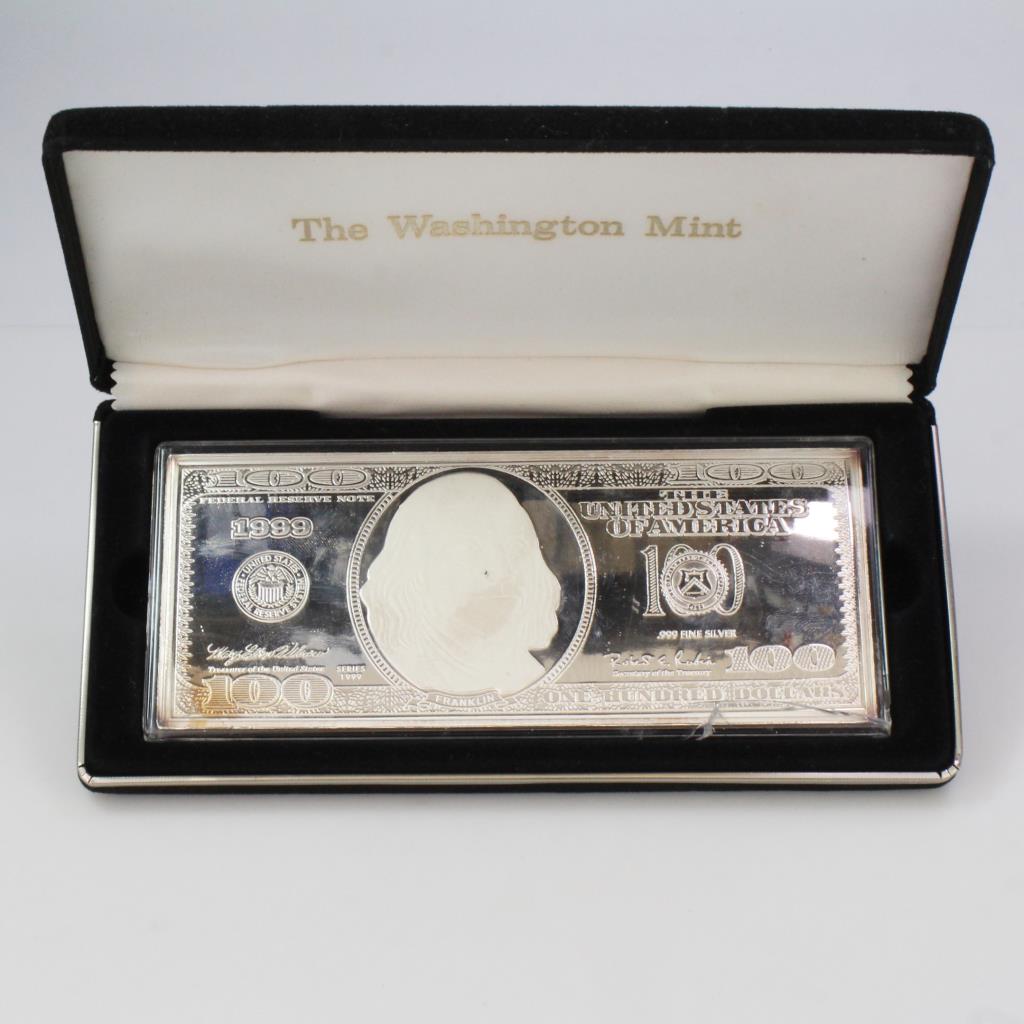 .999 Silver 1/4 Lb $100 Note With CoA | Property Room