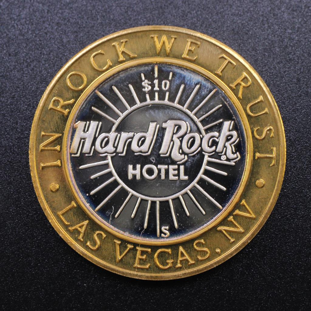 .999 Silver And Brass Hard Rock Hotel Gaming Token | Property Room