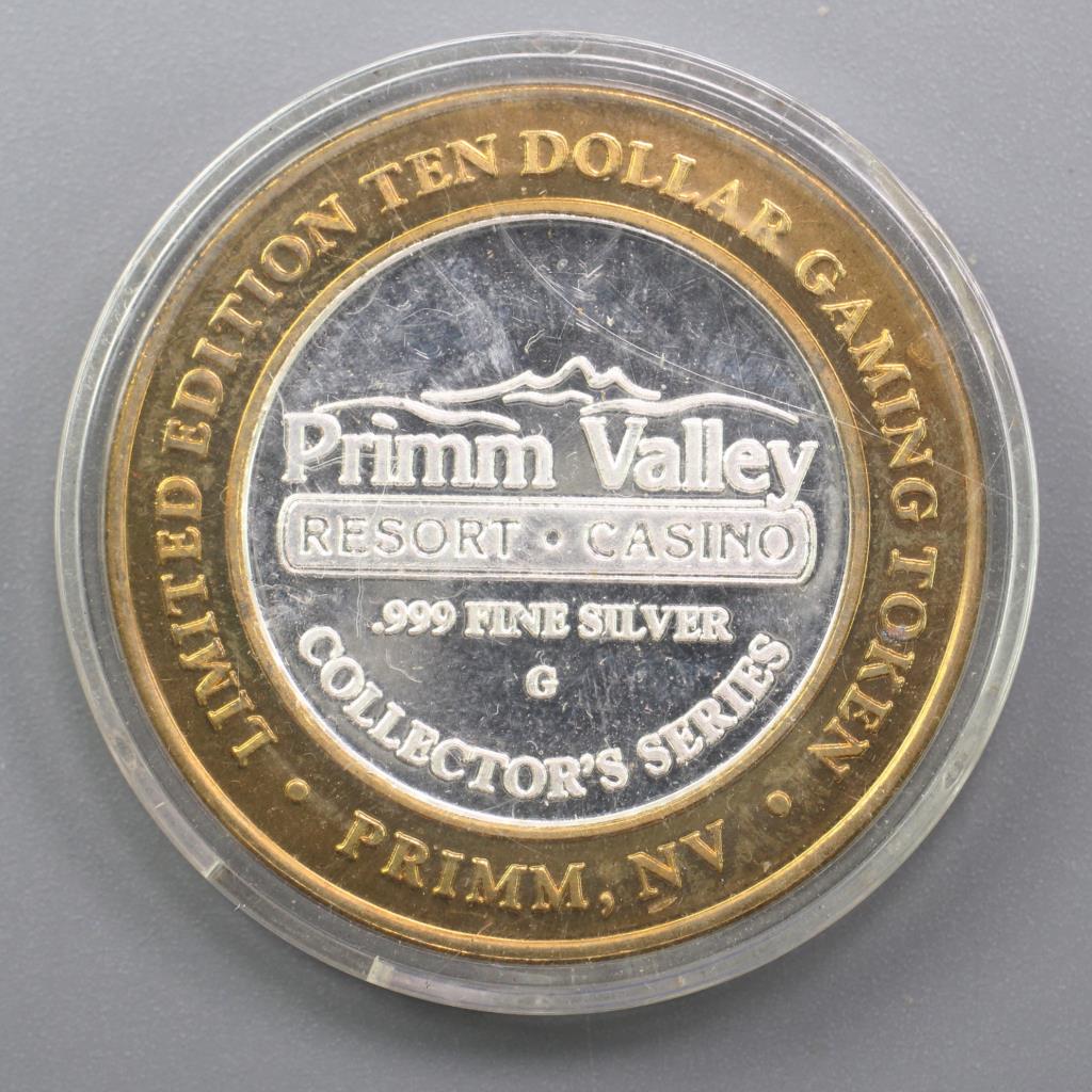 .999 Silver In Brass Primm Valley Gaming Token | Property Room