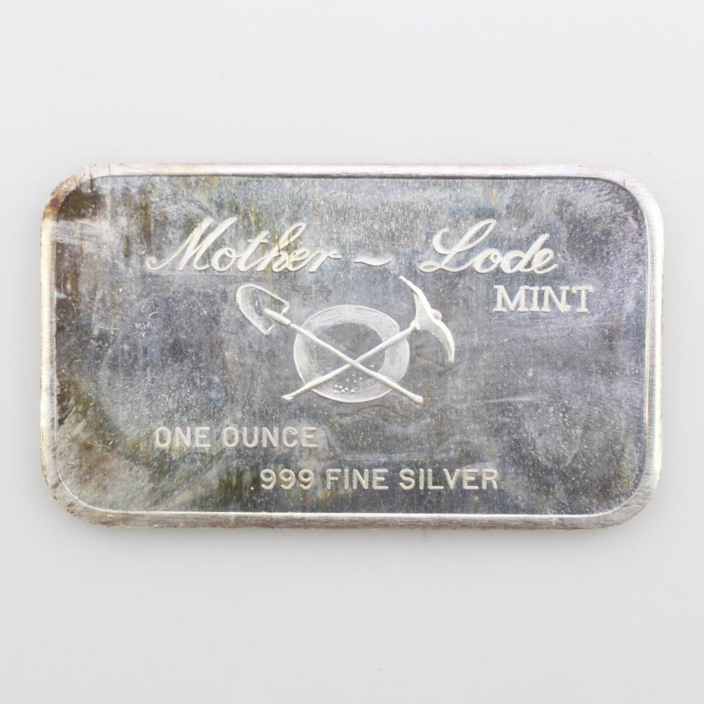 .999 Silver Mother-Lode Mint Bar 1 Oz | Property Room