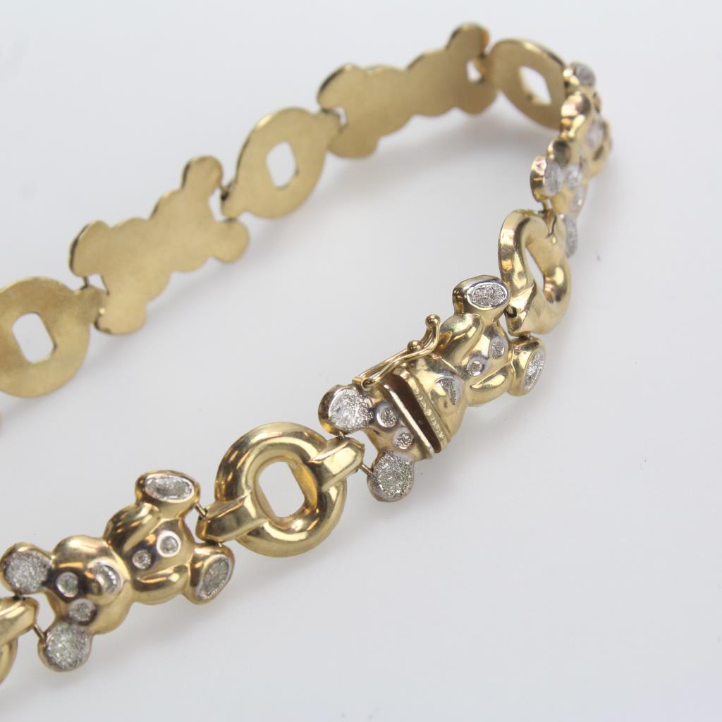 9k Gold 14.75g Teddy Bear Bracelet | Property Room