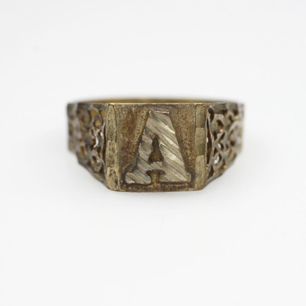 9k Gold Letter "A" Ring | Property Room