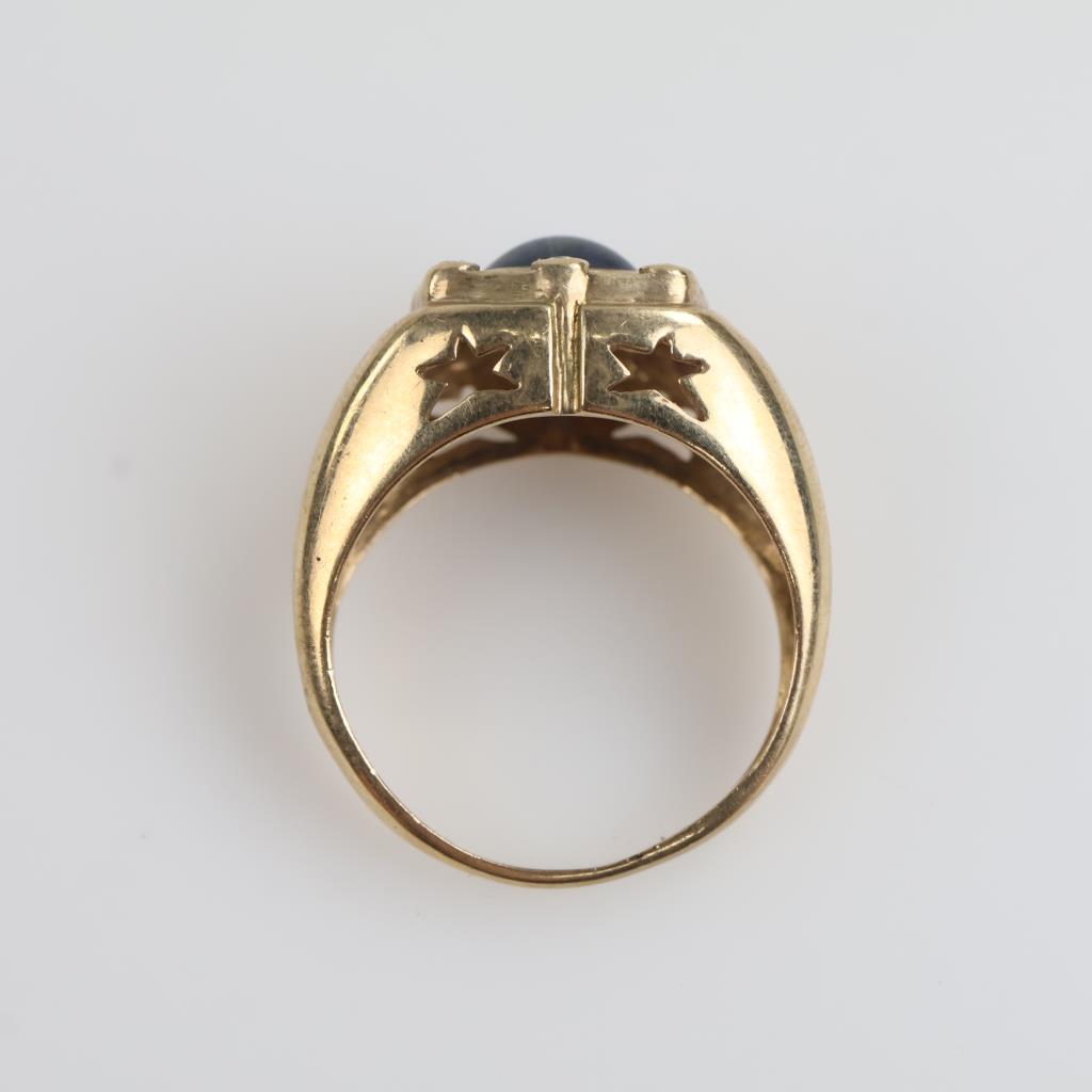 9kt Gold Blue Stone Diamond Accent Ring | Property Room