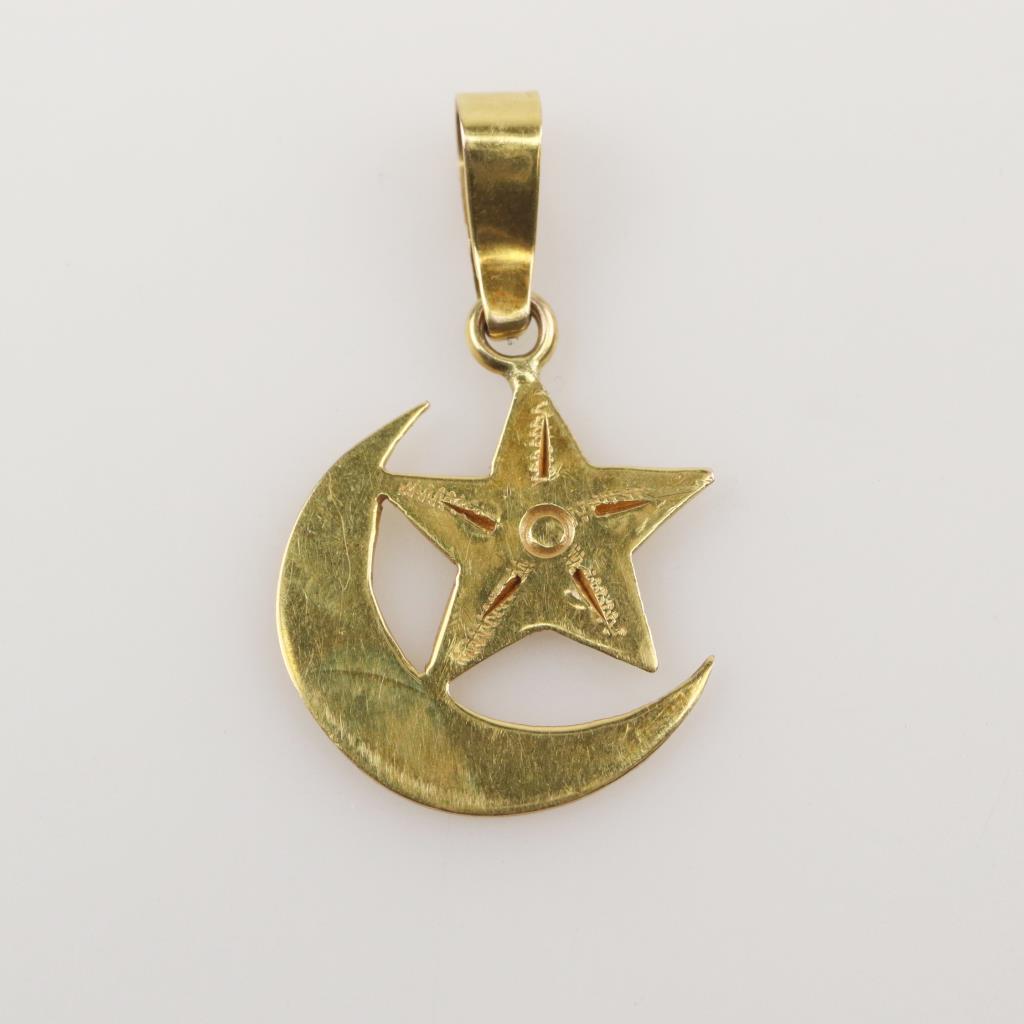 9kt Gold Crescent Moon And Star Pendant | Property Room