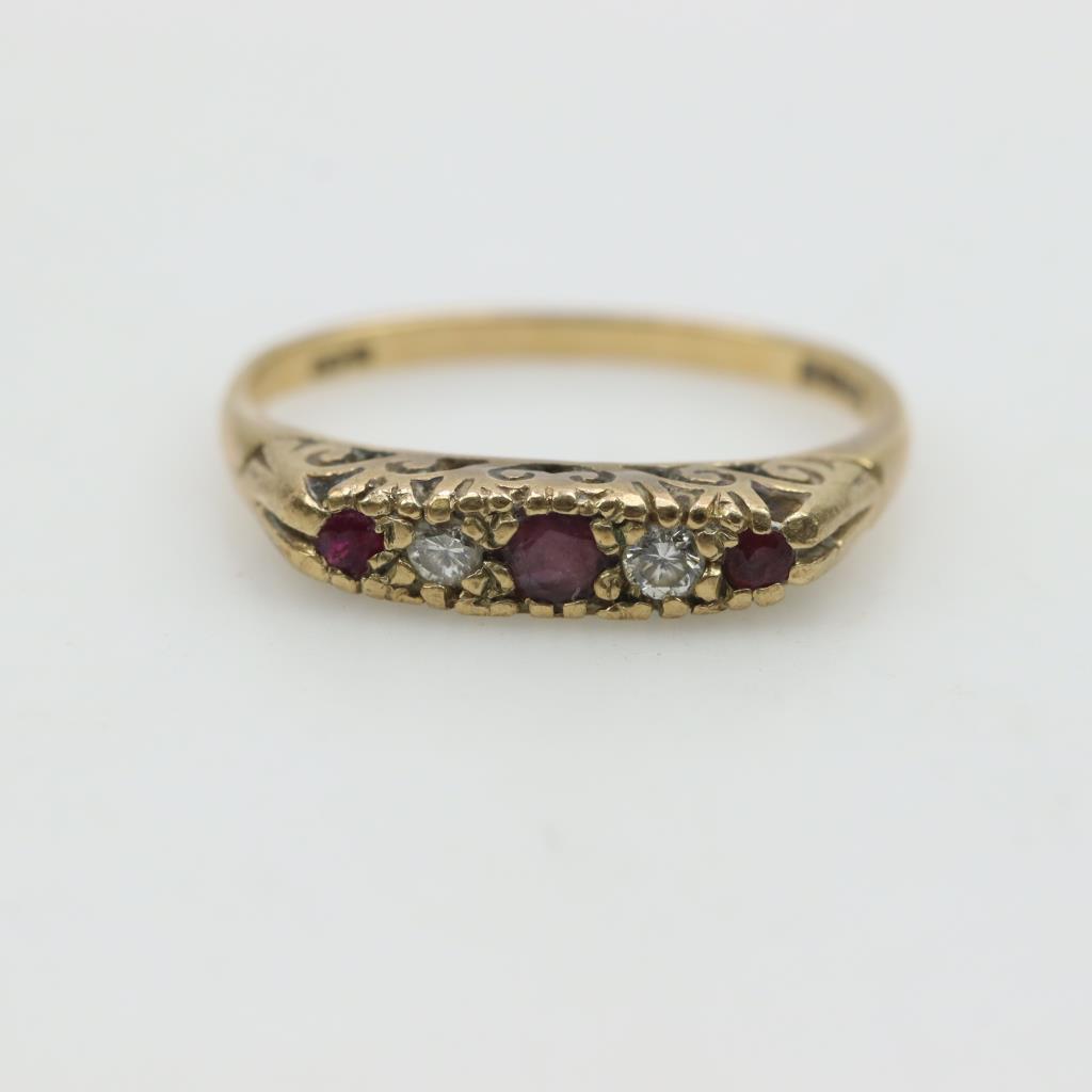 9kt Gold Diamond And Ruby Boston Ring | Property Room
