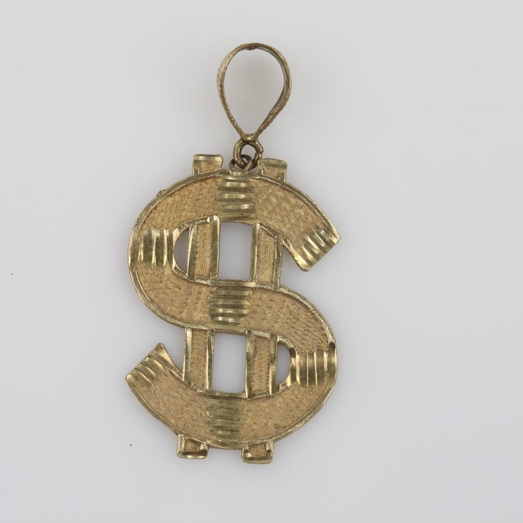 9kt Gold Dollar Sign Pendant | Property Room
