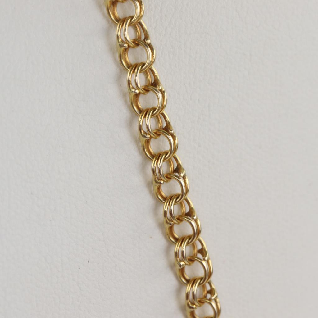 9kt Gold Double Circle Link Chain Necklace | Property Room