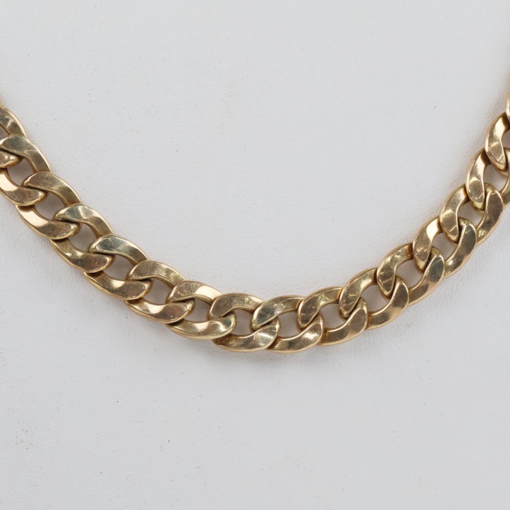 9kt Gold Hollow Curb Chain Necklace | Property Room