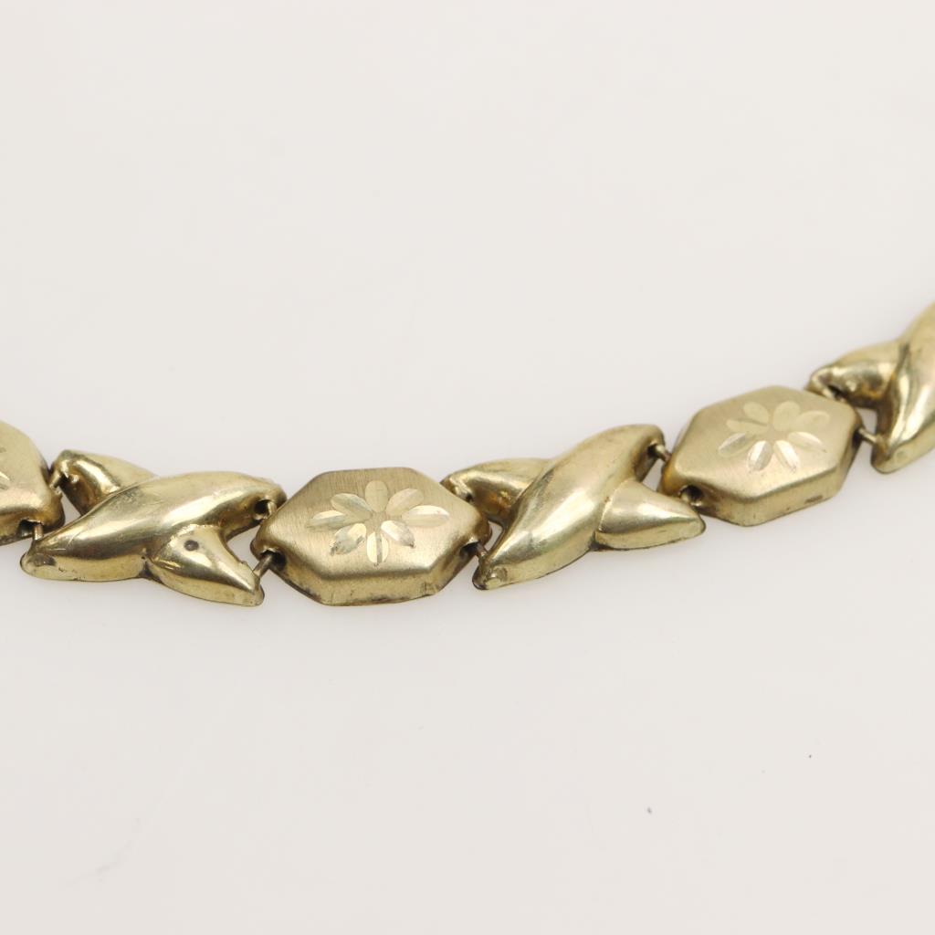 9kt Gold Hollow Panel Link Necklace | Property Room