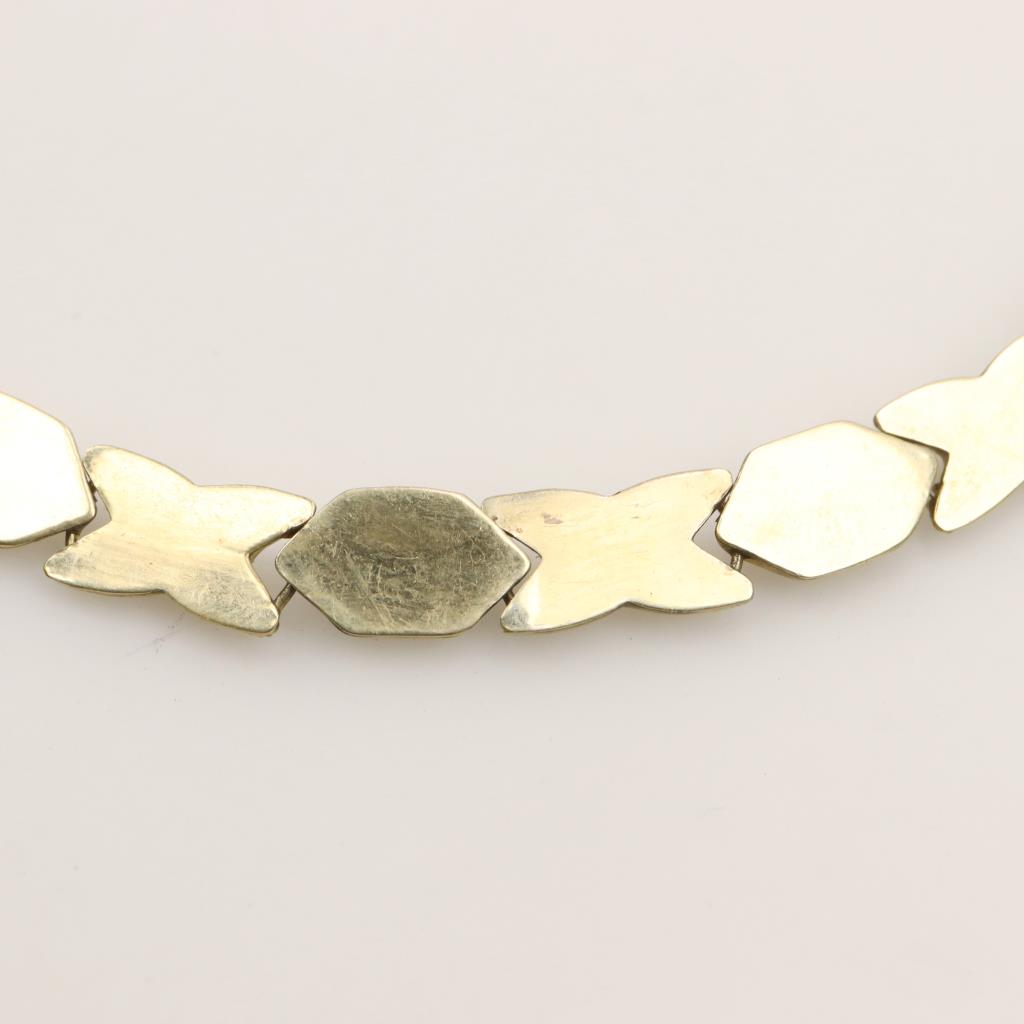 9kt Gold Hollow Panel Link Necklace | Property Room
