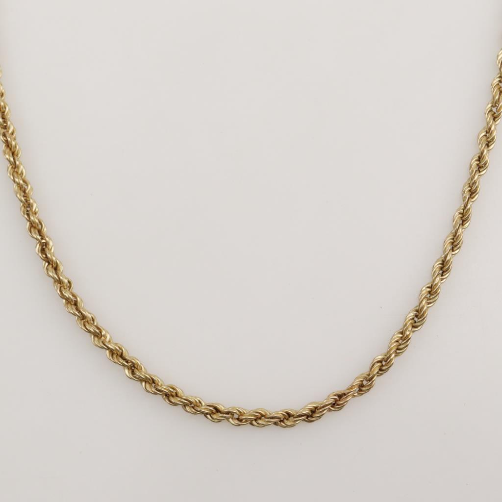 9kt Gold Hollow Rope Chain Necklace | Property Room