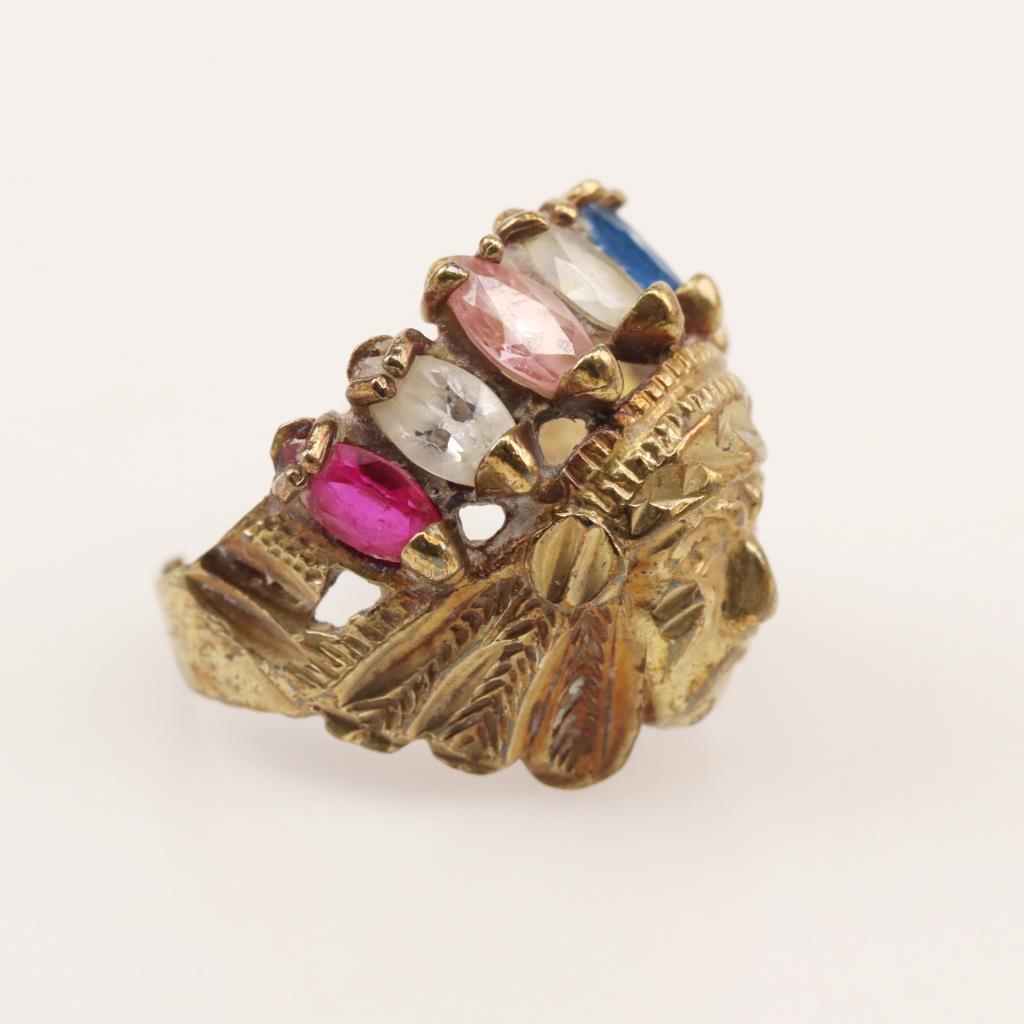 9kt Gold Multi Color Stone Indian Ring | Property Room