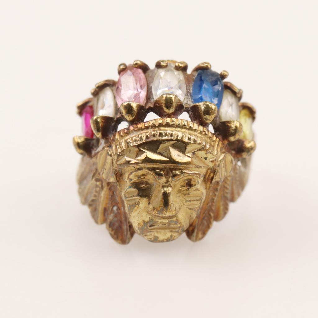 9kt Gold Multi Color Stone Indian Ring | Property Room