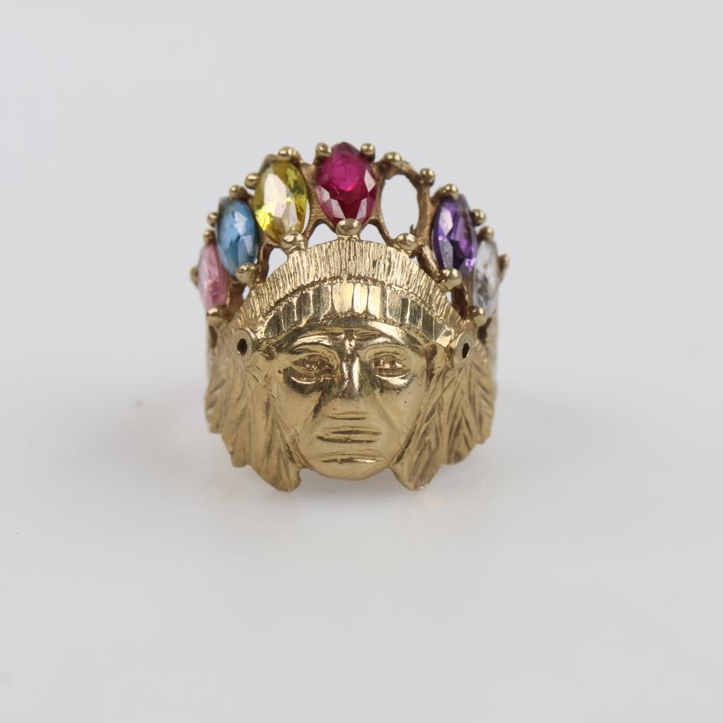 9kt Gold Multicolored Gold Indian Head Ring | Property Room